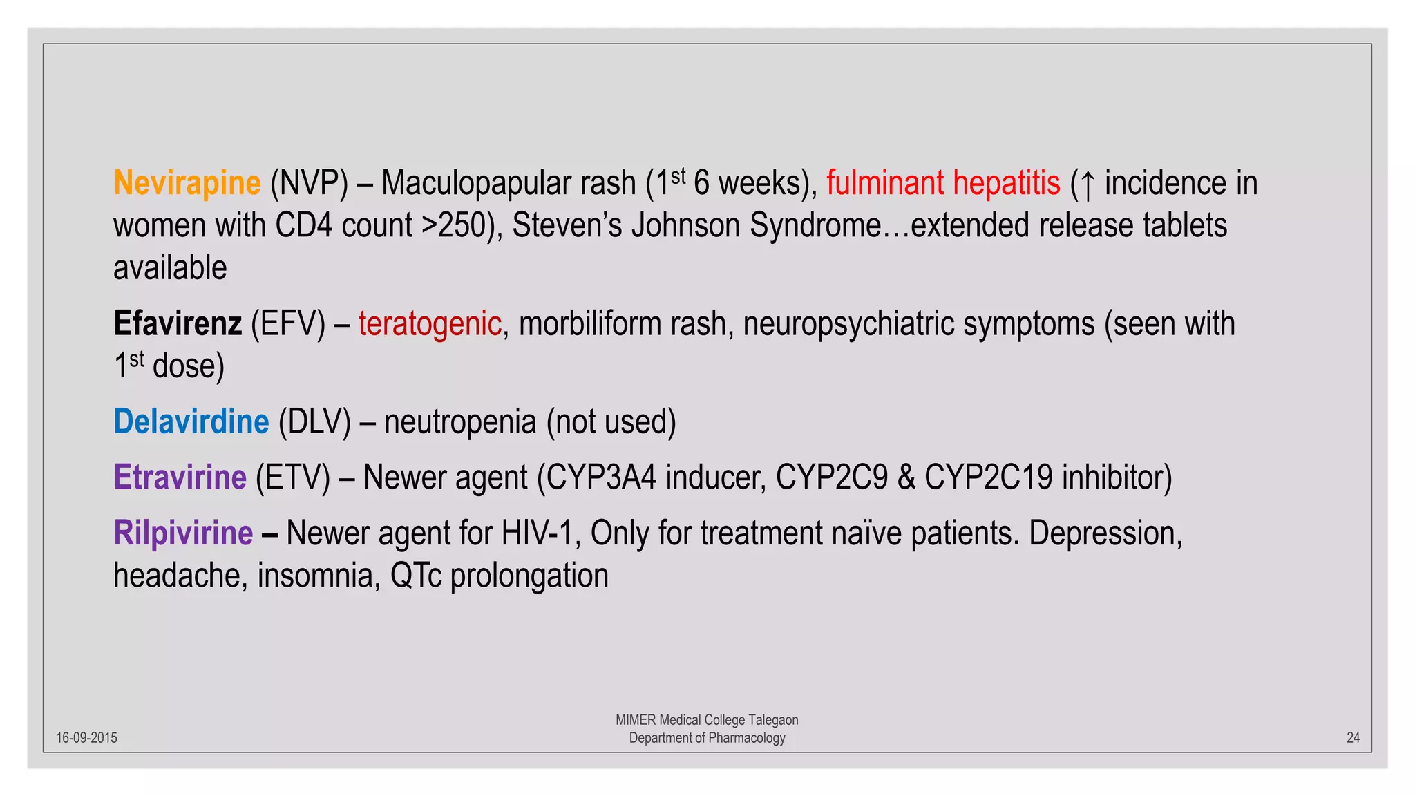 Pharmacotherapy of HIV | PPTX