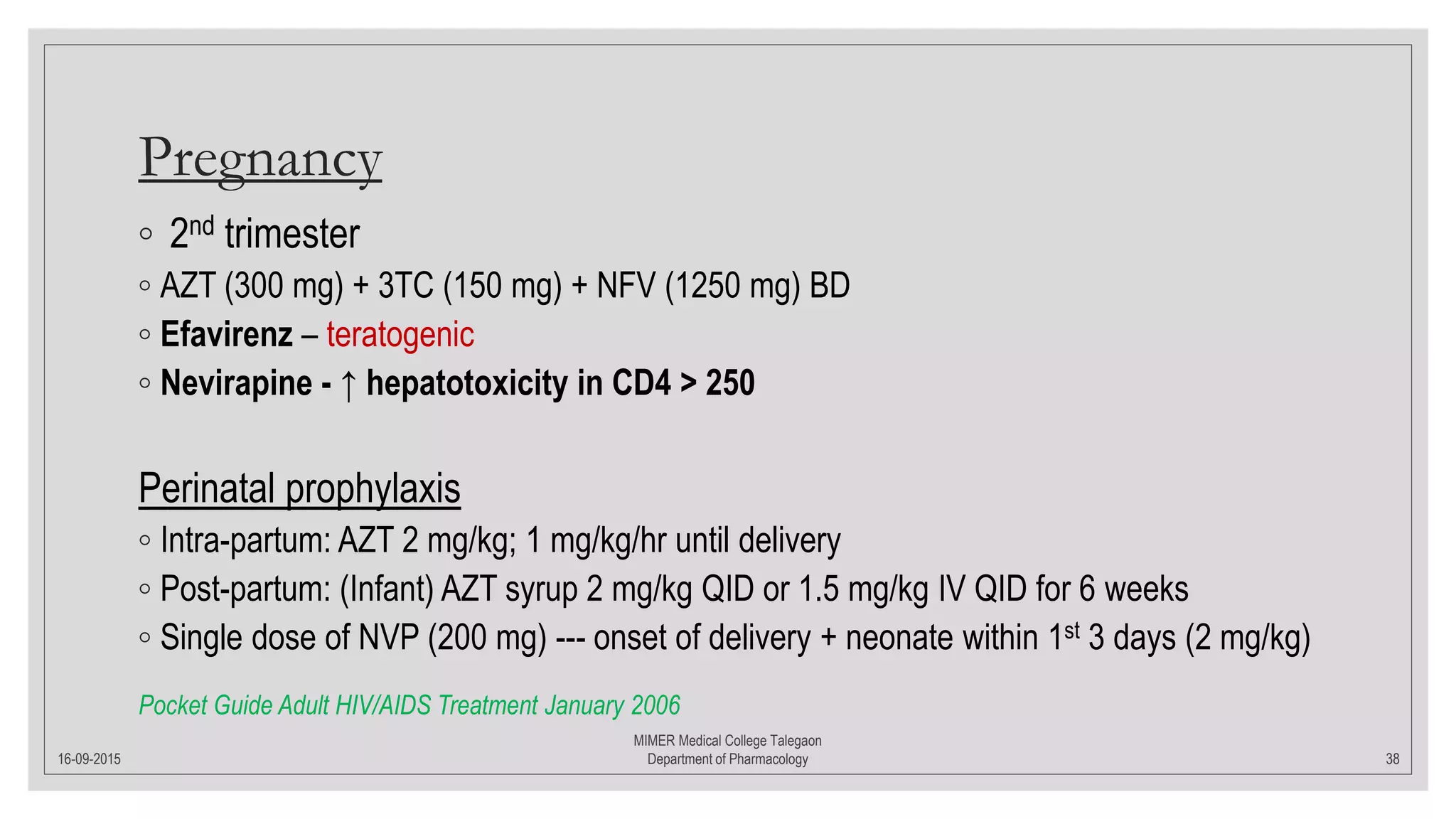 Pharmacotherapy of HIV | PPTX