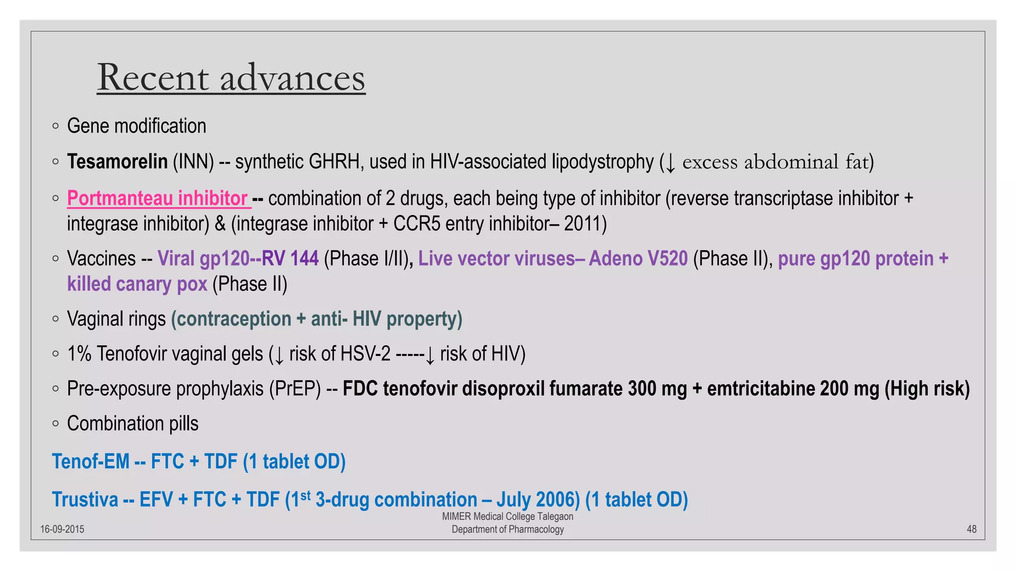 Pharmacotherapy of HIV | PPTX