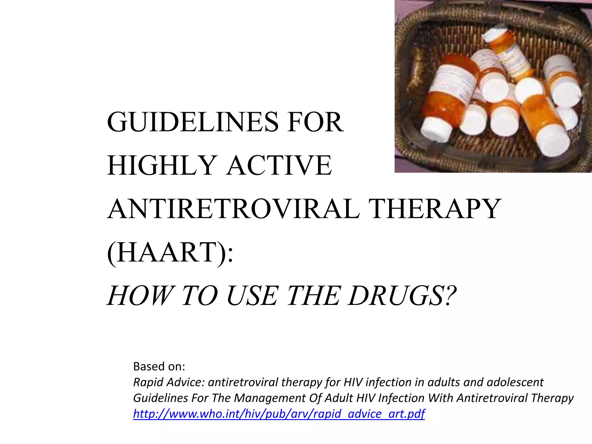 Pharmacotherapy of HIV management | PPTX
