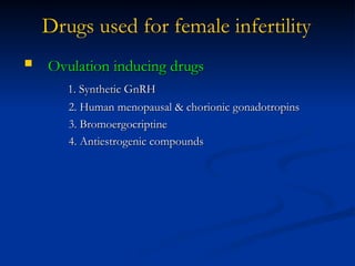 pharmacotherapy of infertility.ppt . | PPT