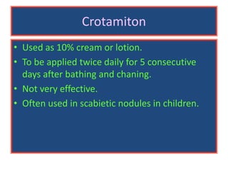 Pharmacotherapy of scabies | PPTX