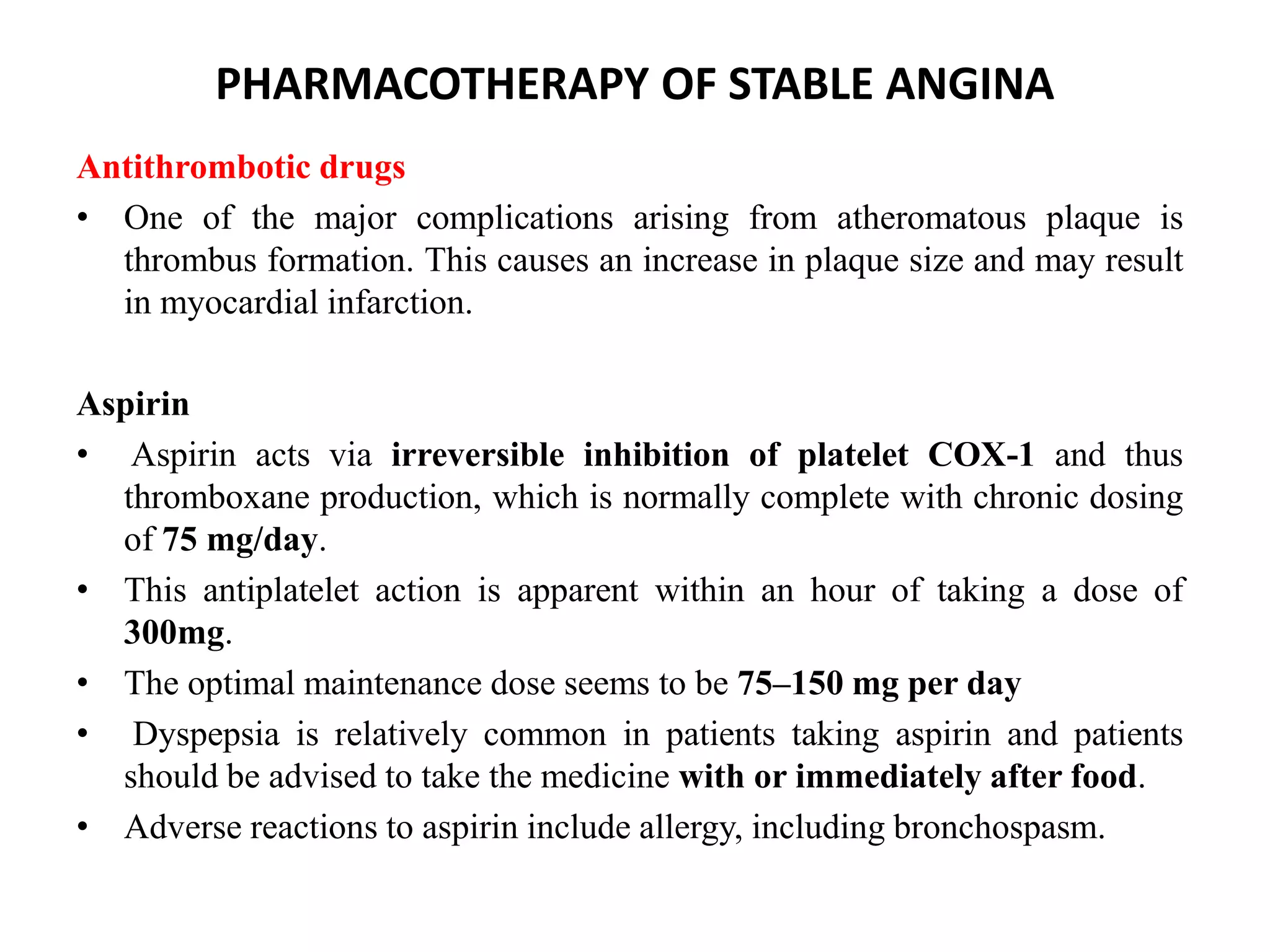 Pharmacotherapy of stable angina | PPT