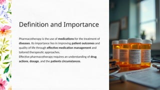Pharmacotherapy Overview pharmacokinetics | PPTX