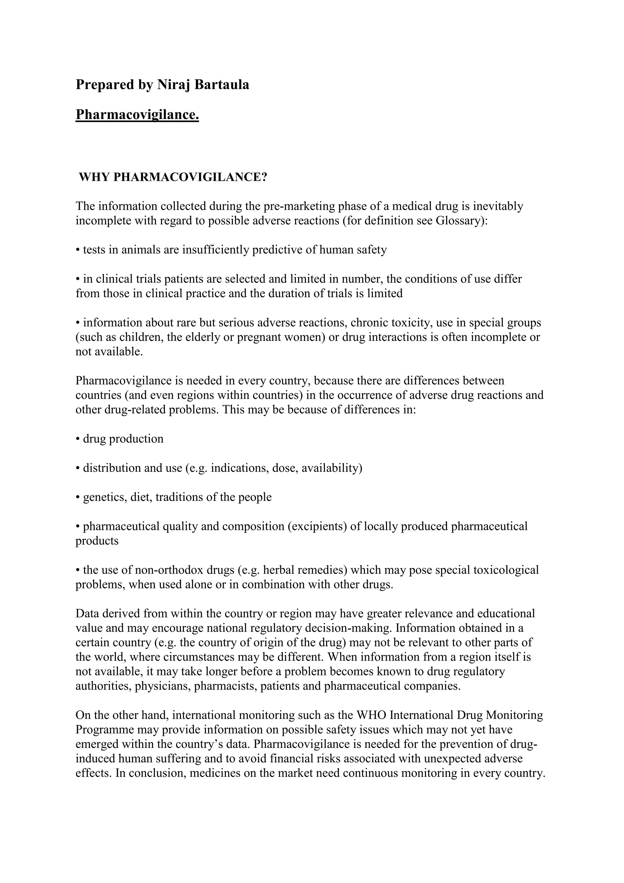 Pharmacovigilance | PDF