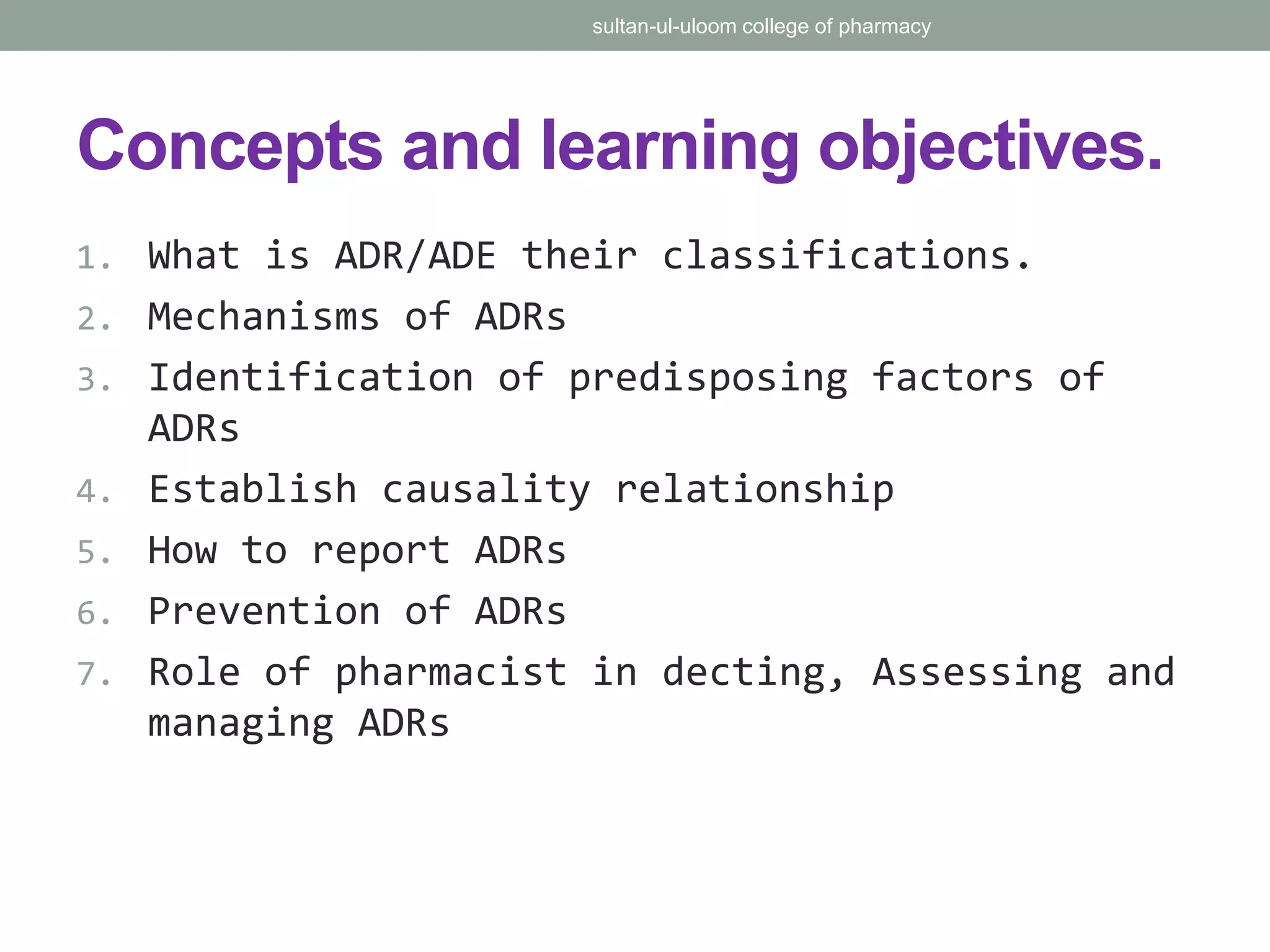 Pharmacovigilance and ADRs | PPTX