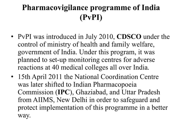 Pharmacovigilance- Introduction to Pharmacovigilance | PPT