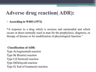 Pharmacovigilance & Adverse Drug Reaction | PPTX | Pharmaceutical ...