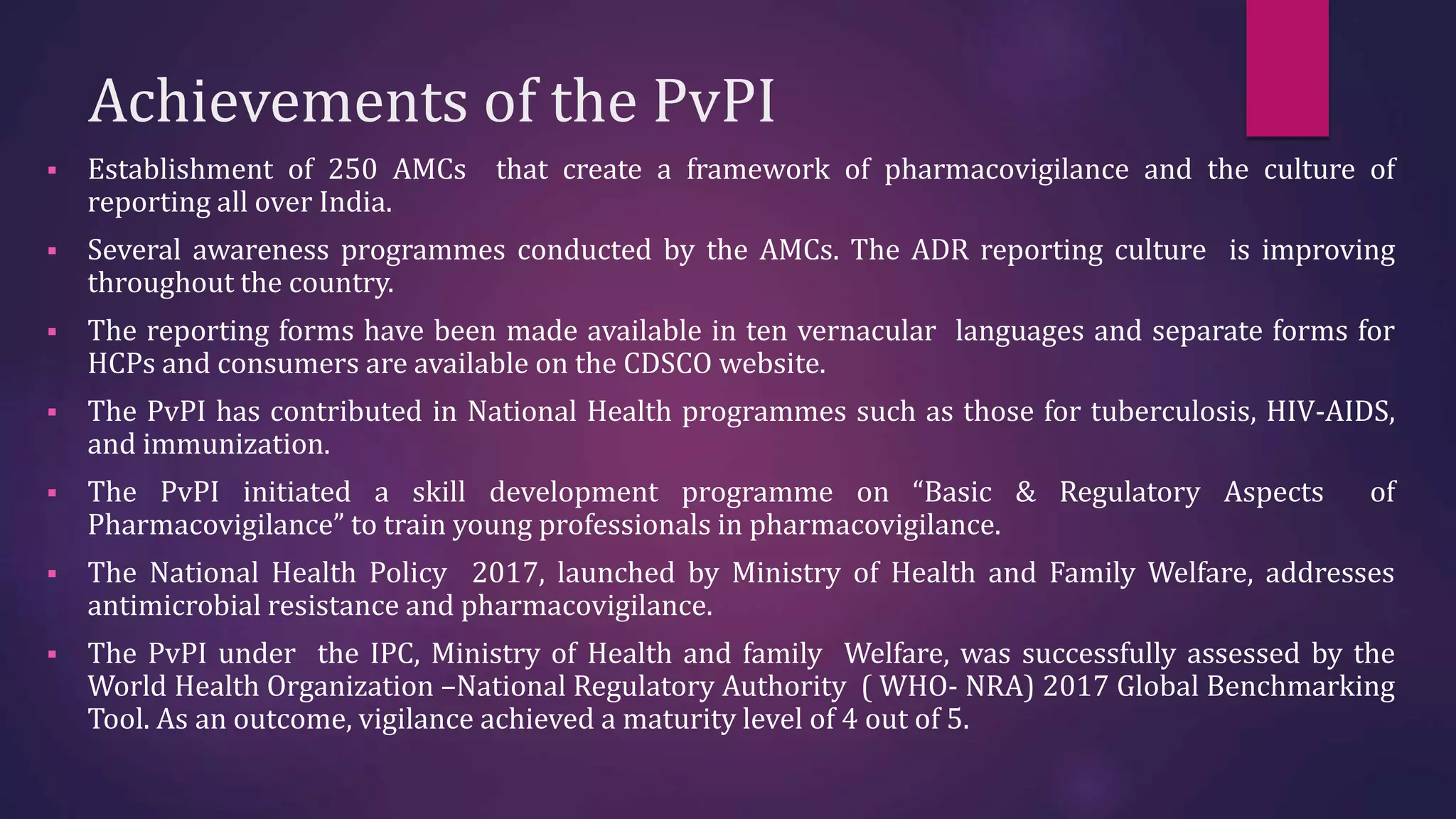 Pharmacovigilance Establishment in India and An overview on PvPI | PPTX