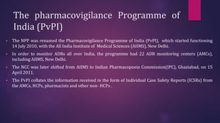 Pharmacovigilance Establishment in India and An overview on PvPI | PPTX