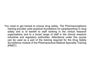 Pharmacovigilance (gpv p) training in india | PPT | Pharmaceutical ...