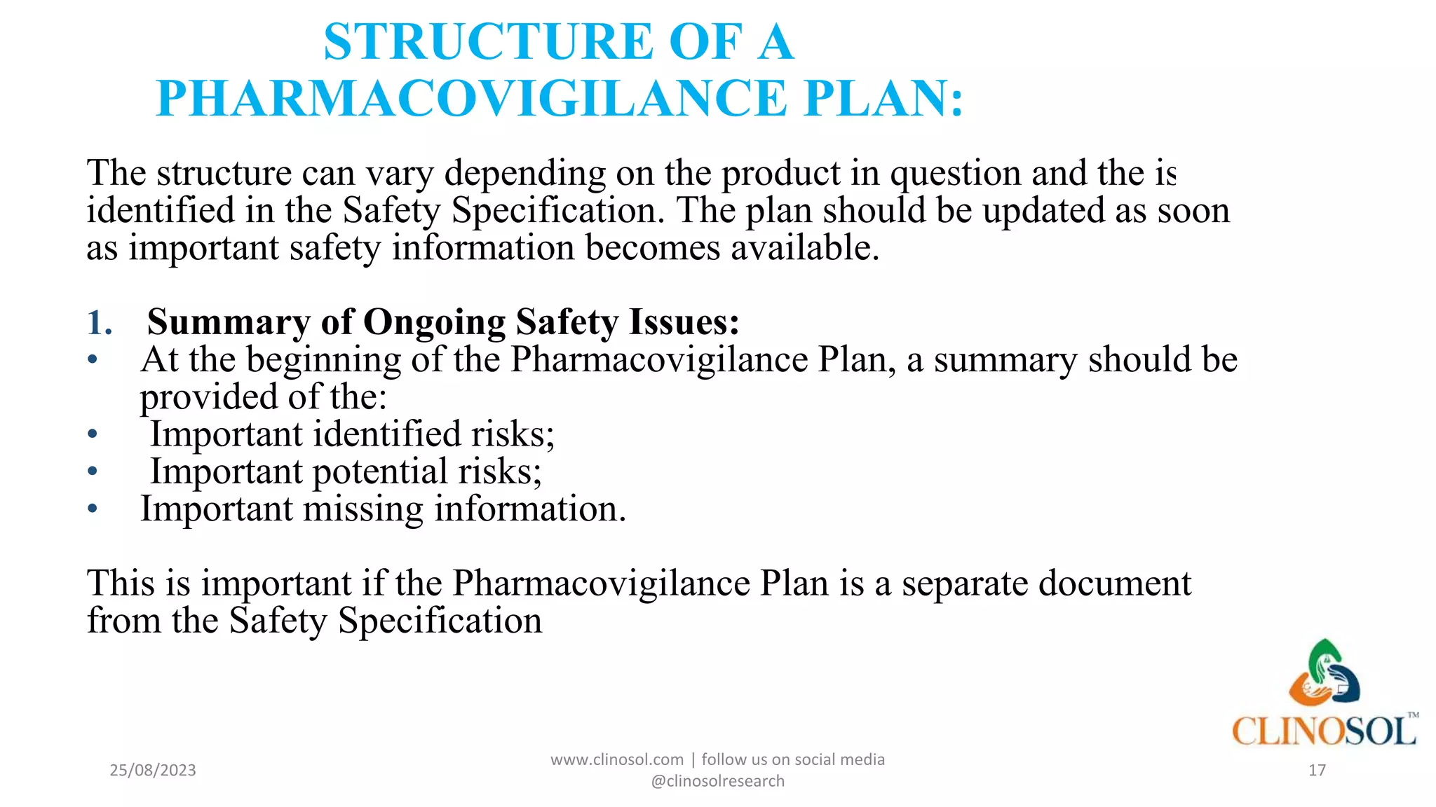 Pharmacovigilance planning | PPTX