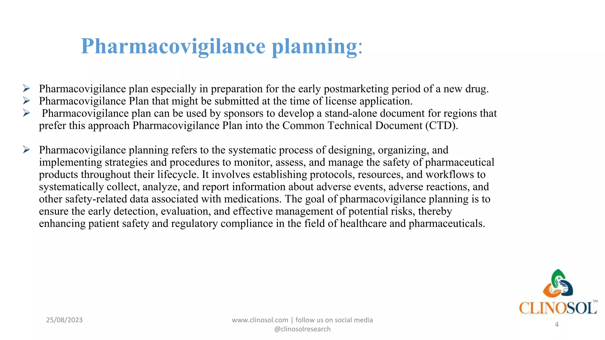 Pharmacovigilance planning | PPTX