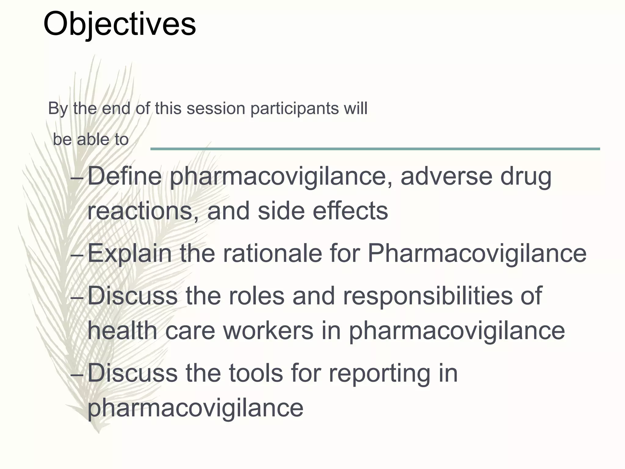 Pharmacovigilance reporting - presentation MDR TB | PPTX