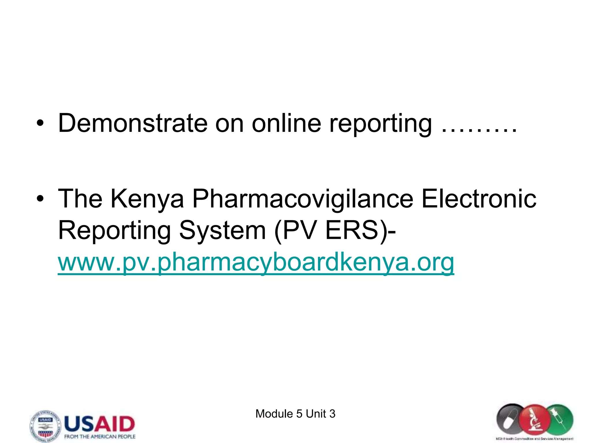Pharmacovigilance reporting - presentation MDR TB | PPTX
