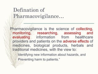 Pharmacovigilance reporting - presentation MDR TB | PPTX