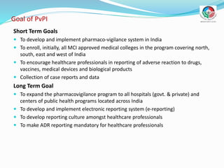 Pharmacovigilance program of India (PvPI) | PPTX