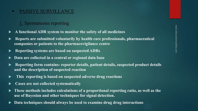 Pharmacovigilance reporting methods | PPTX | Pharmaceutical Drugs ...