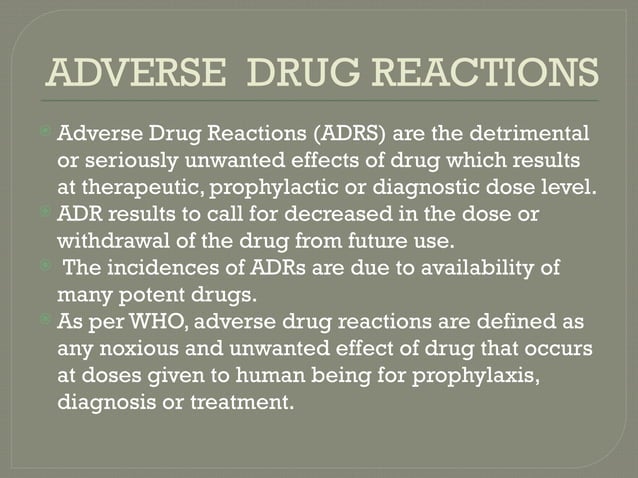 Management of Adverse Drug Reaction in pharmacy practice | PPTX