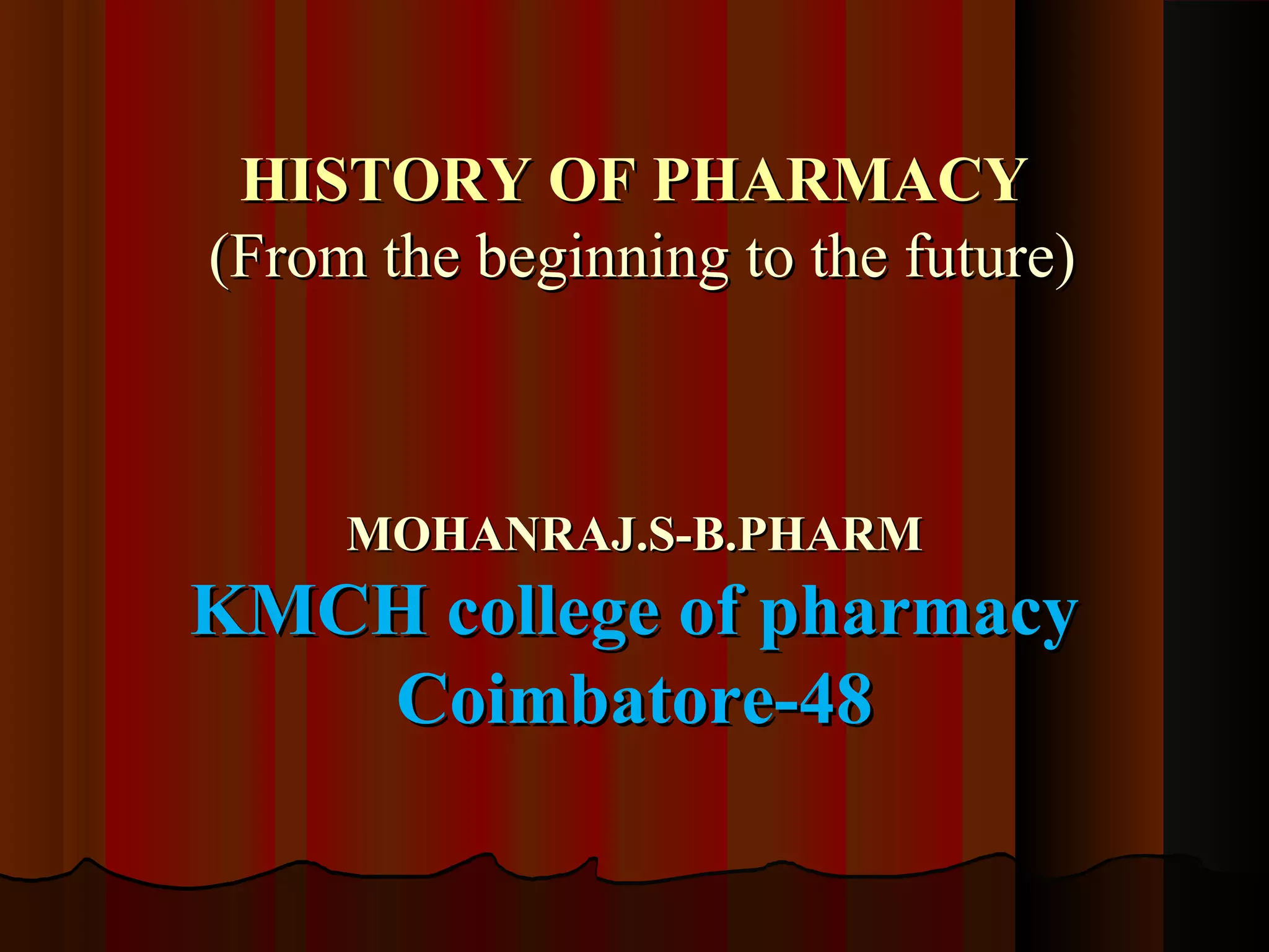 history of pharmacy | PPT
