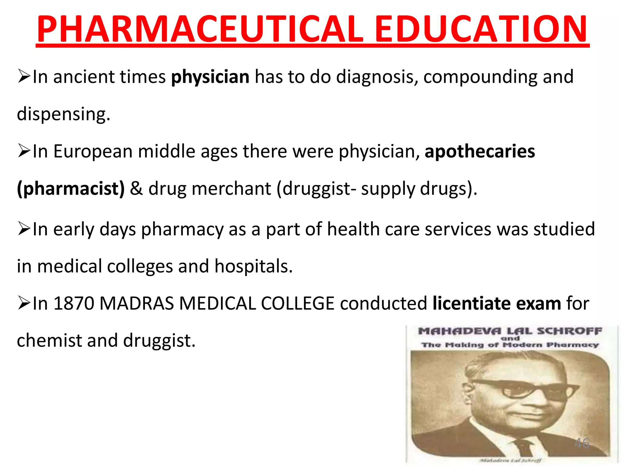 History and development of Pharmacy in India | PPTX