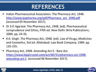 The Pharmacy act, 1948 | PPTX