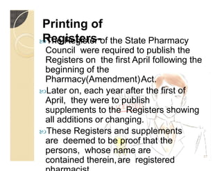 Pharmacy act 1948 | PPTX