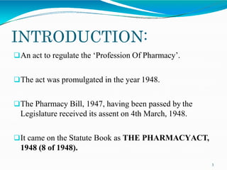 Pharmacy Act 1948 | PPTX