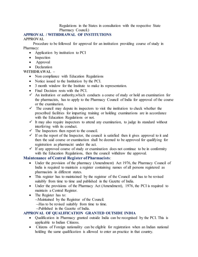 Pharmacy act 1948 | DOCX | Pharmaceutical Drugs | Medical Health
