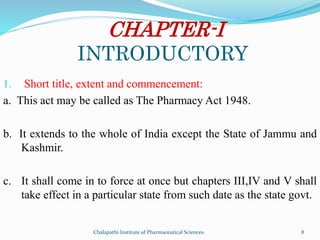 Pharmacy act 1948 | PPTX
