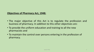 Pharmacy Act ,1948 | PPT