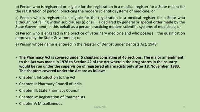 Pharmacy Act ,1948 | PPT