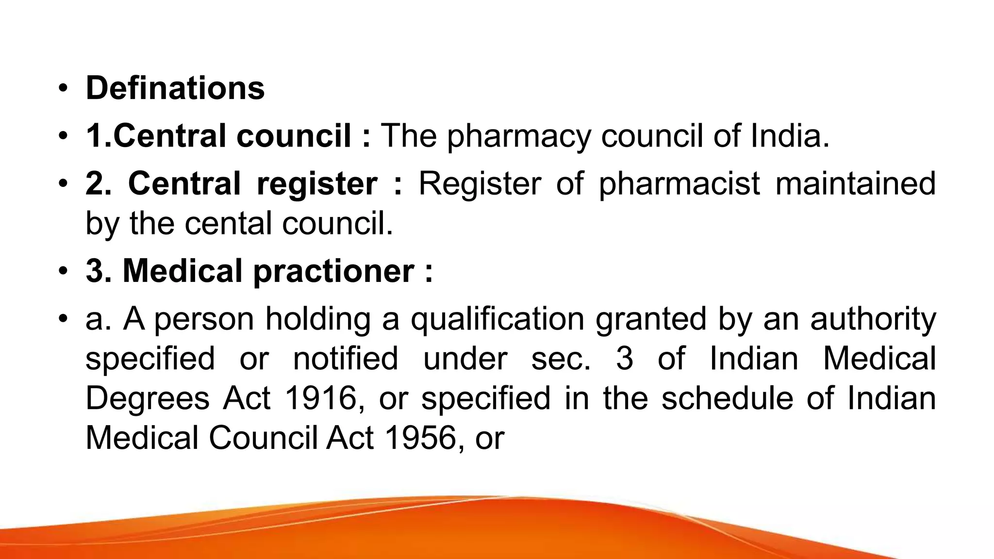Pharmacy act 1948 | PPTX