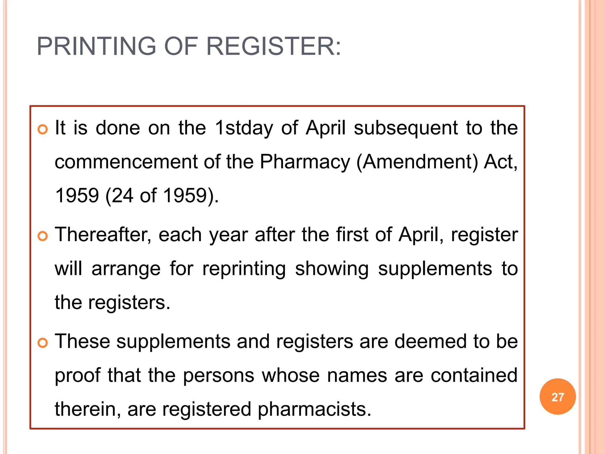 Pharmacy act, 1948 | PPTX