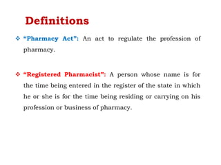 The Pharmacy act 1948 | PPTX