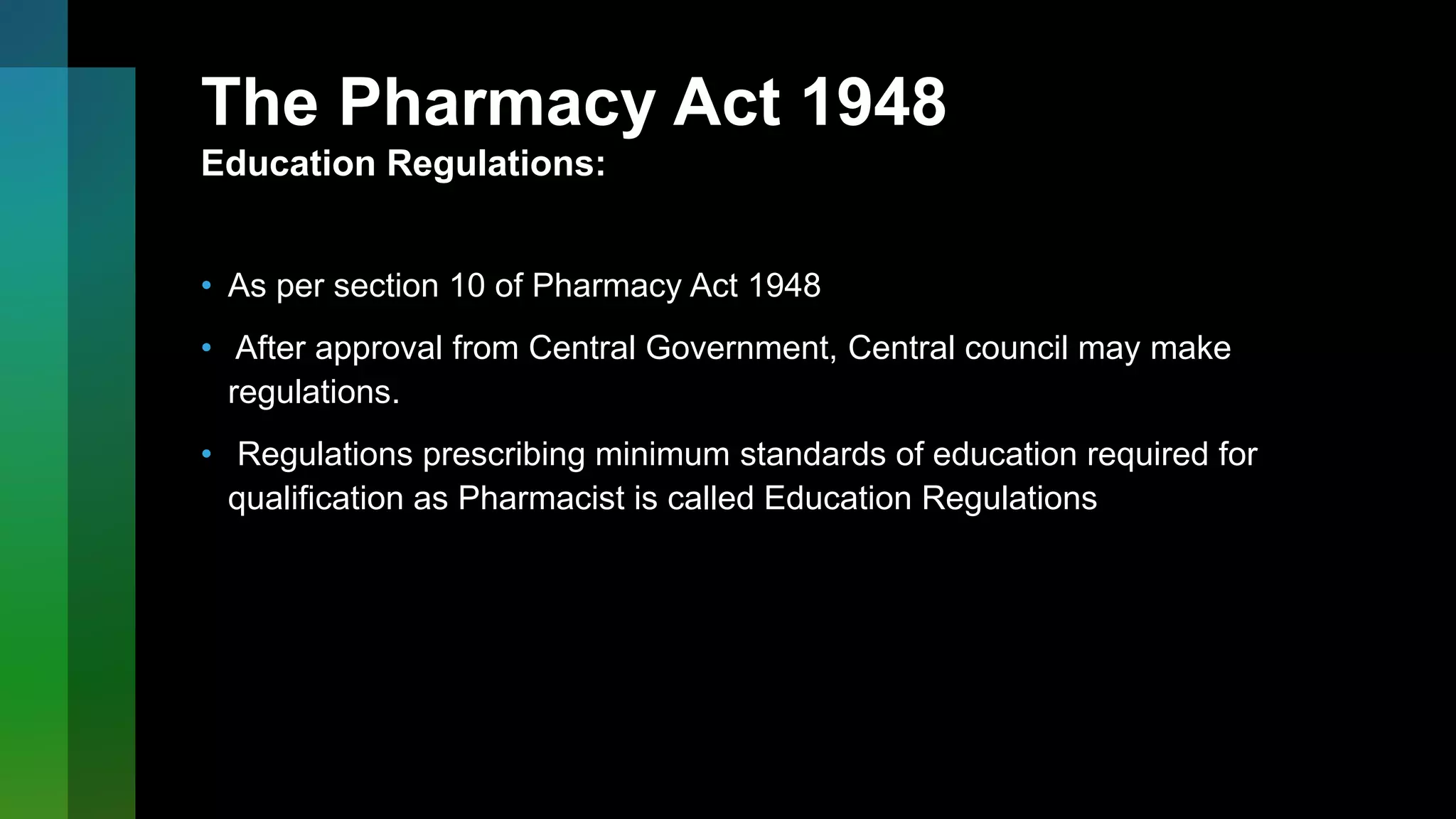 Pharmacy act 1948 | PPTX