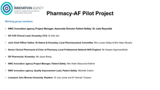 Detecting AF and enhancing monitoring in partnership with Pharmacists ...