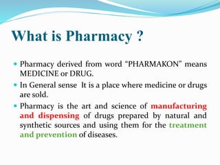 Pharmacy and pharmaceutics | PPT