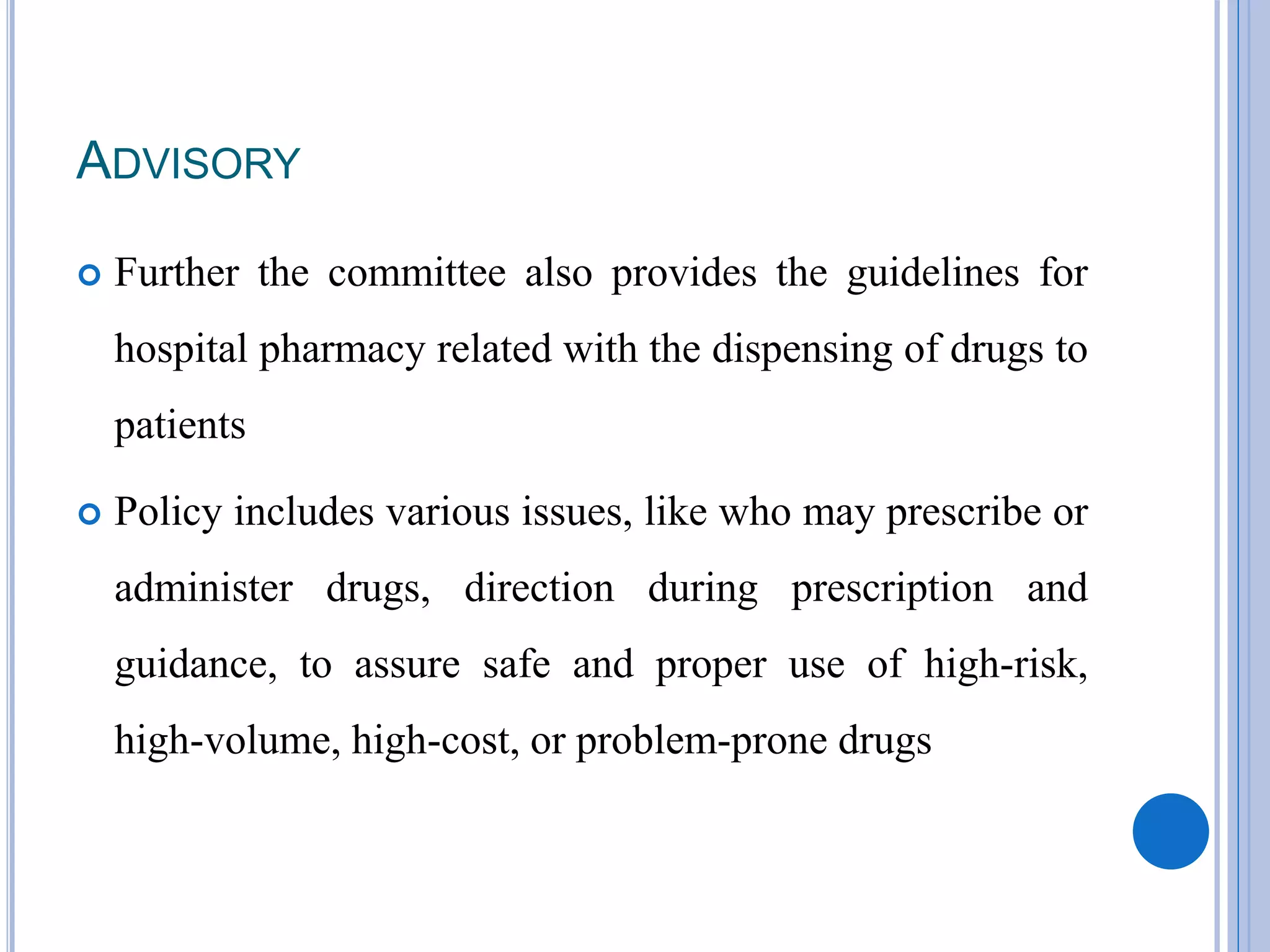 Pharmacy and therapeutic committee | PPTX