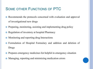Pharmacy and therapeutic committee | PPTX