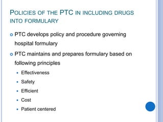 Pharmacy and therapeutic committee | PPTX