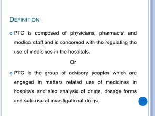 Pharmacy and therapeutic committee | PPTX