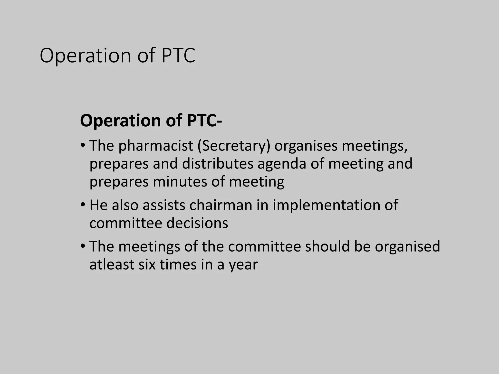 Pharmacy and therapeutics committee | PPT