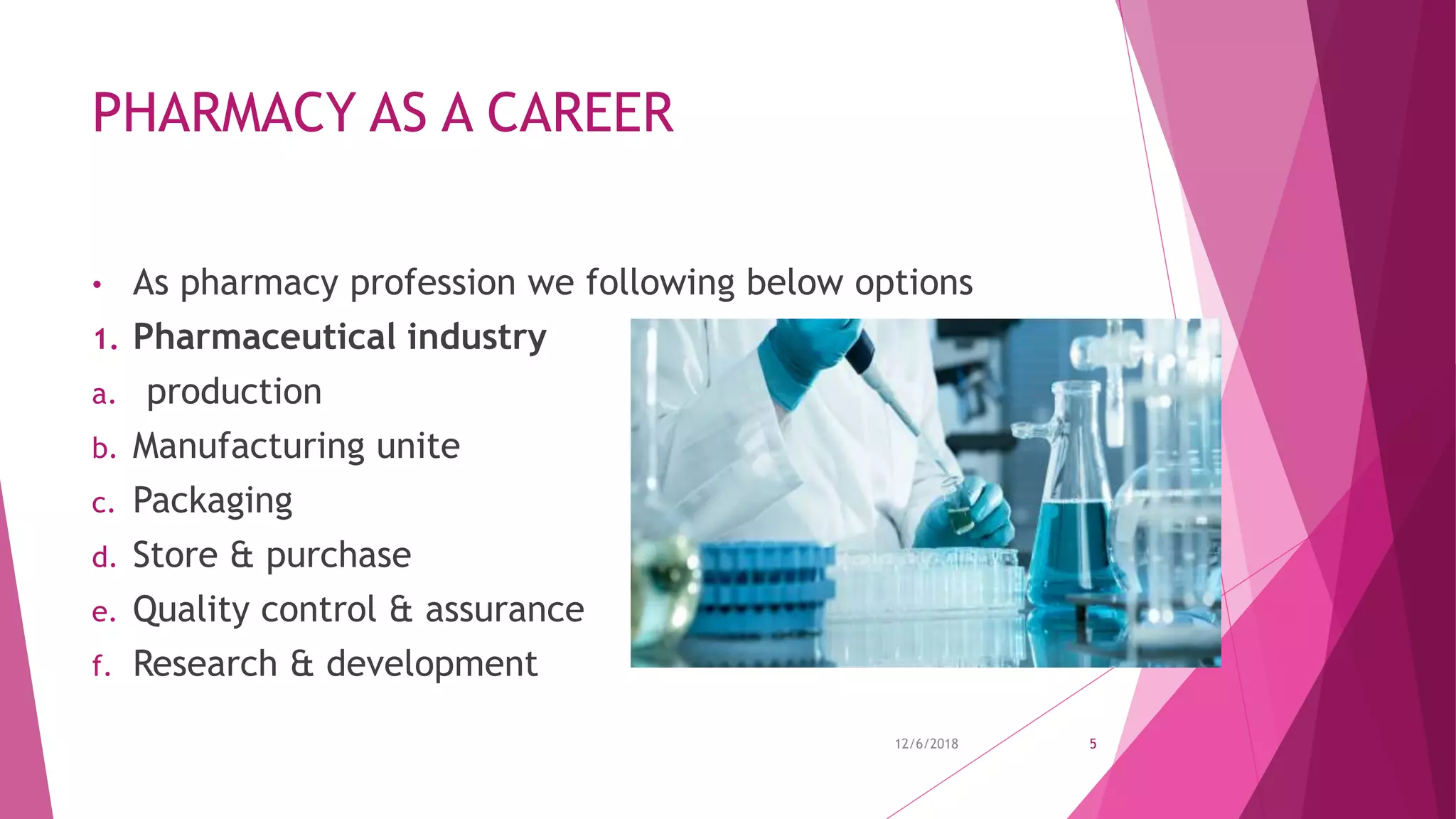 Pharmacy as a career | PPTX