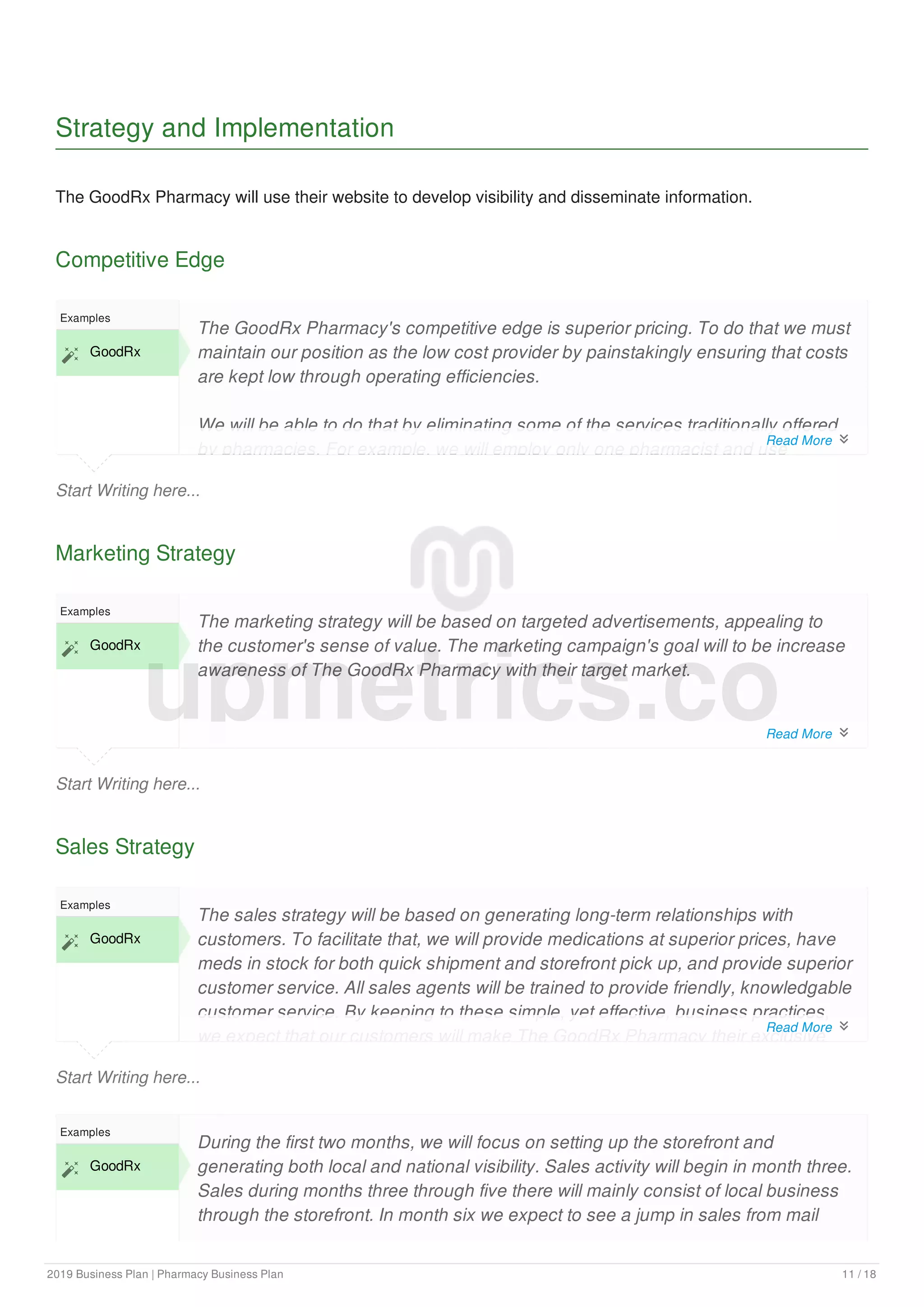 Pharmacy business plan example | PDF