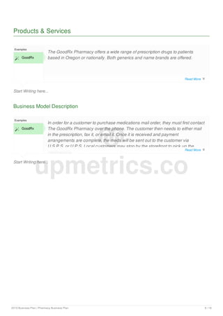 Pharmacy business plan example | PDF