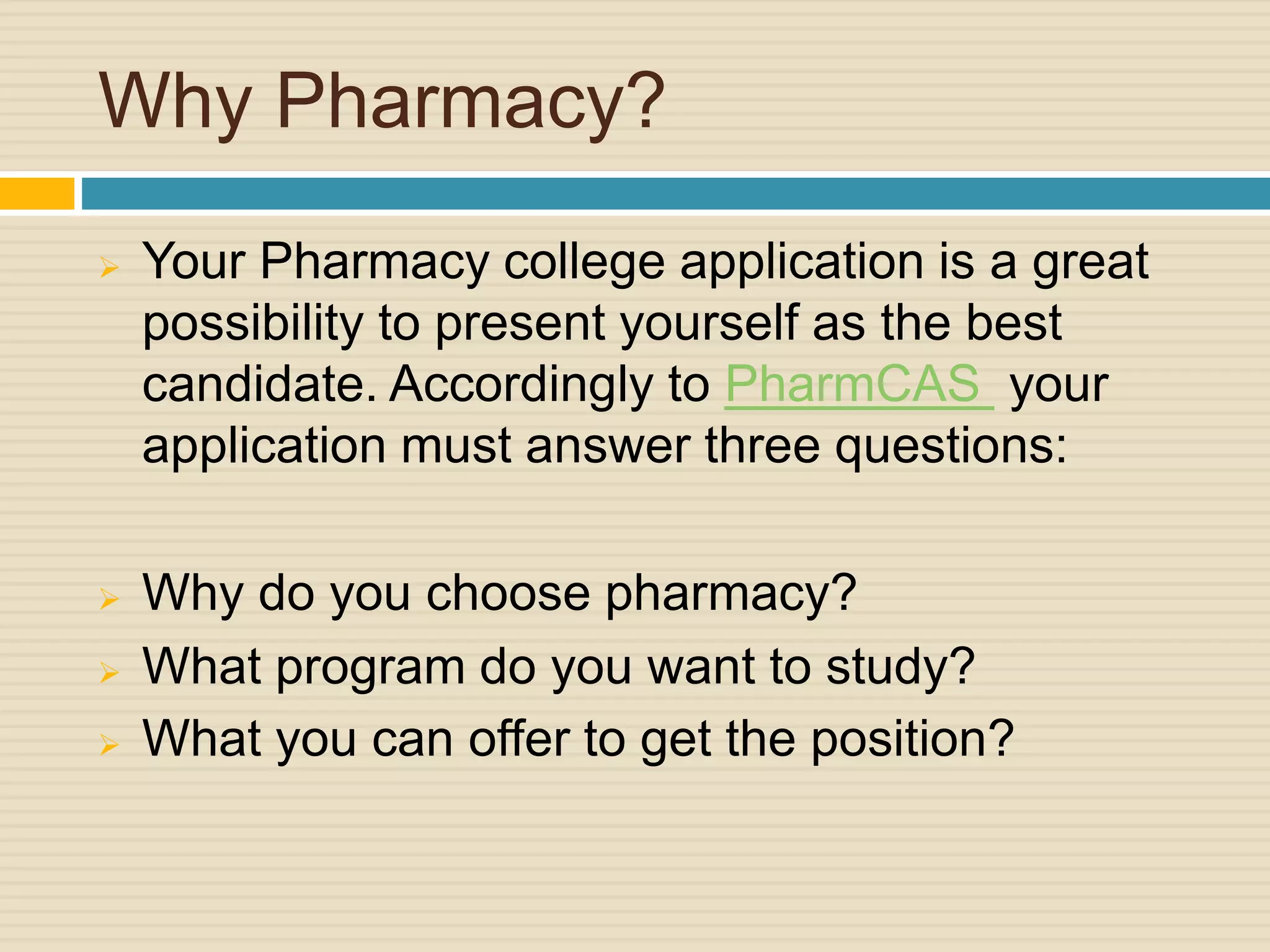 Pharmacy College Application | PPTX