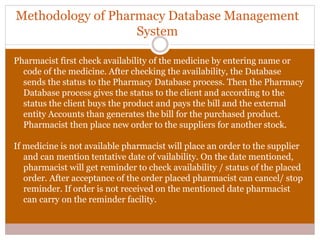 Pharmacy database management system by CustomSoft | PPTX