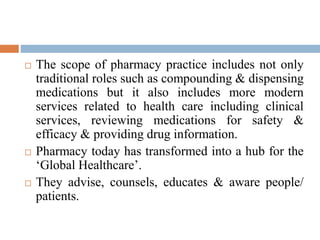 Pharmacy Education, Scope & Careers | PPTX
