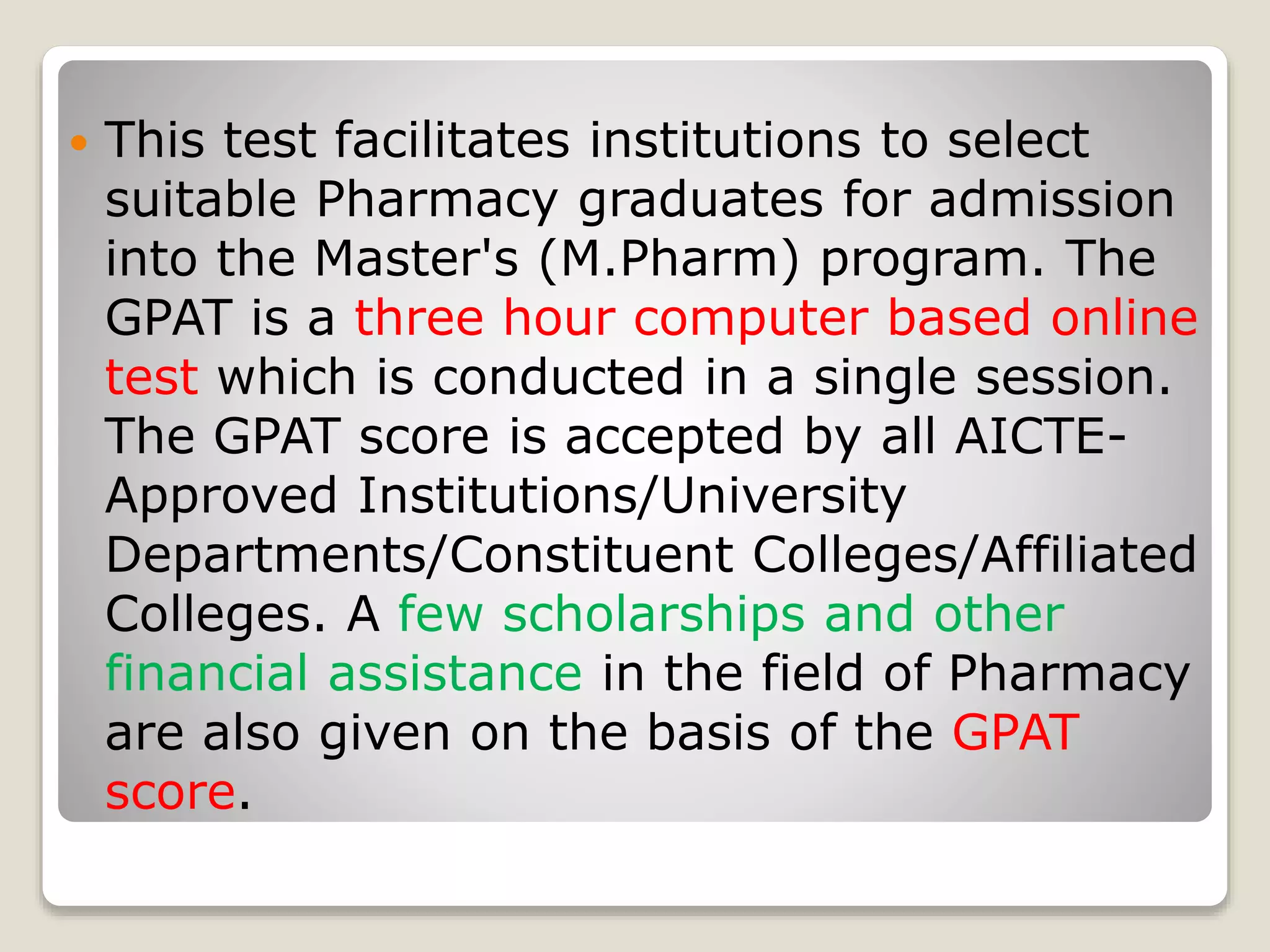 Pharmacy exam | PPTX